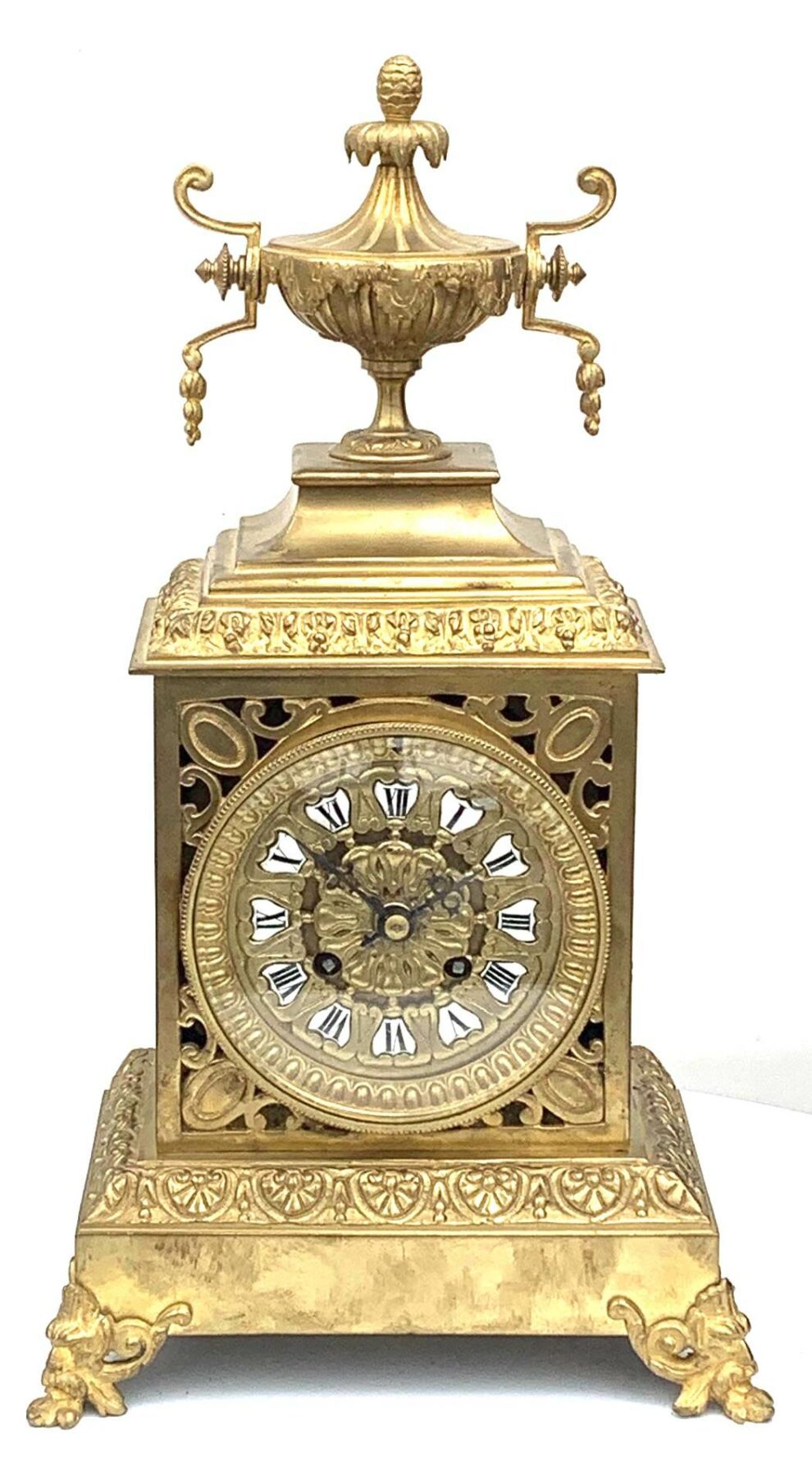 Bronze Ormolu Cubed Shaped Mantel Clock – 8 Day Striking Clock ...