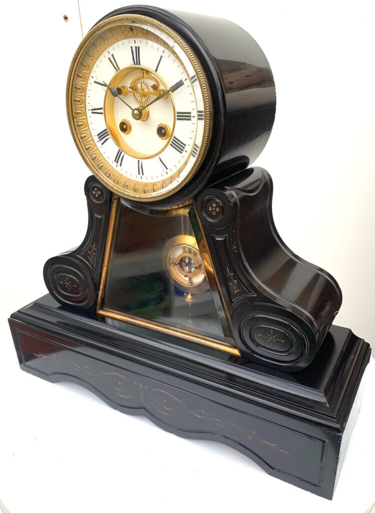 French Table Regulator Compensating Pendulum 8 Day Slate Mantel Clock