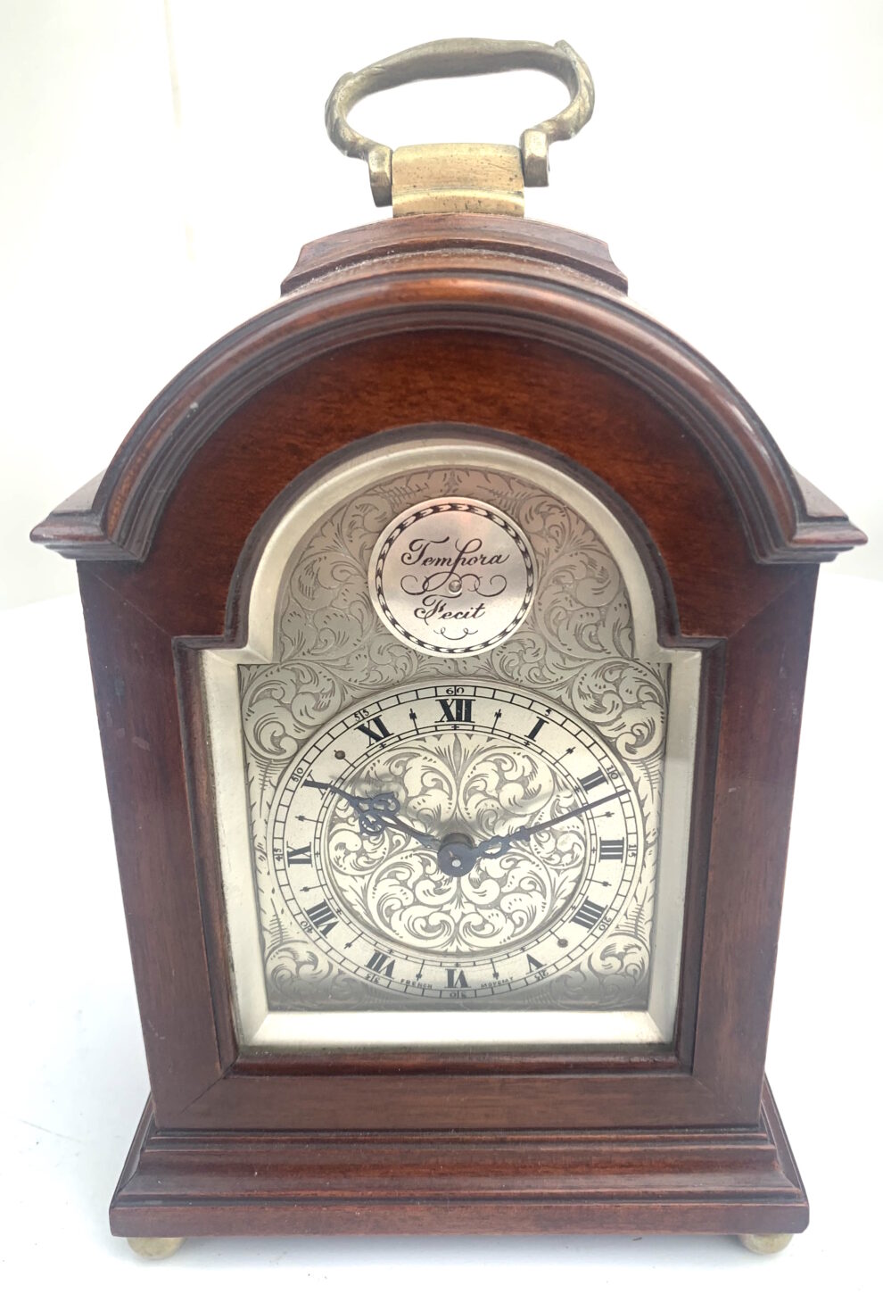 English Carriage Clock Mahogany Miniature Mantel Clock – 8 Day Movement ...
